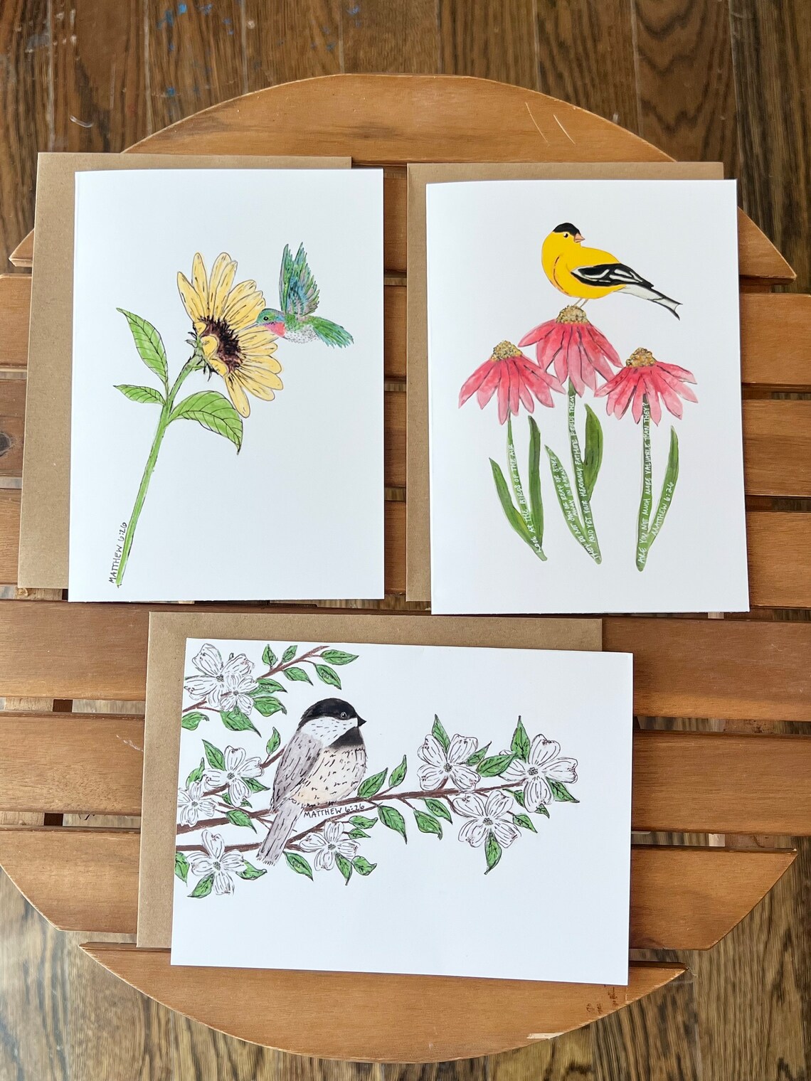 Bird Greeting Cards// Set of 3// Blank Inside// 5x7 - Etsy