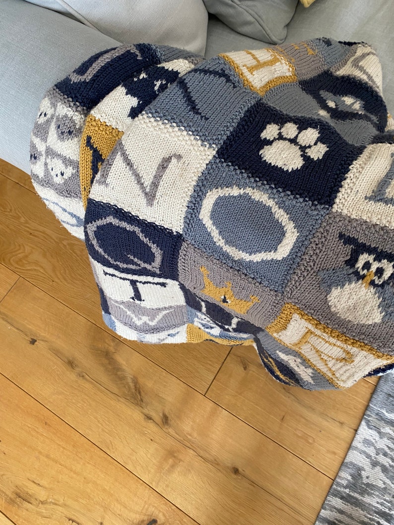 Alphabet Blanket, Baby Blanket, ABC Knit, Knitting Pattern ...