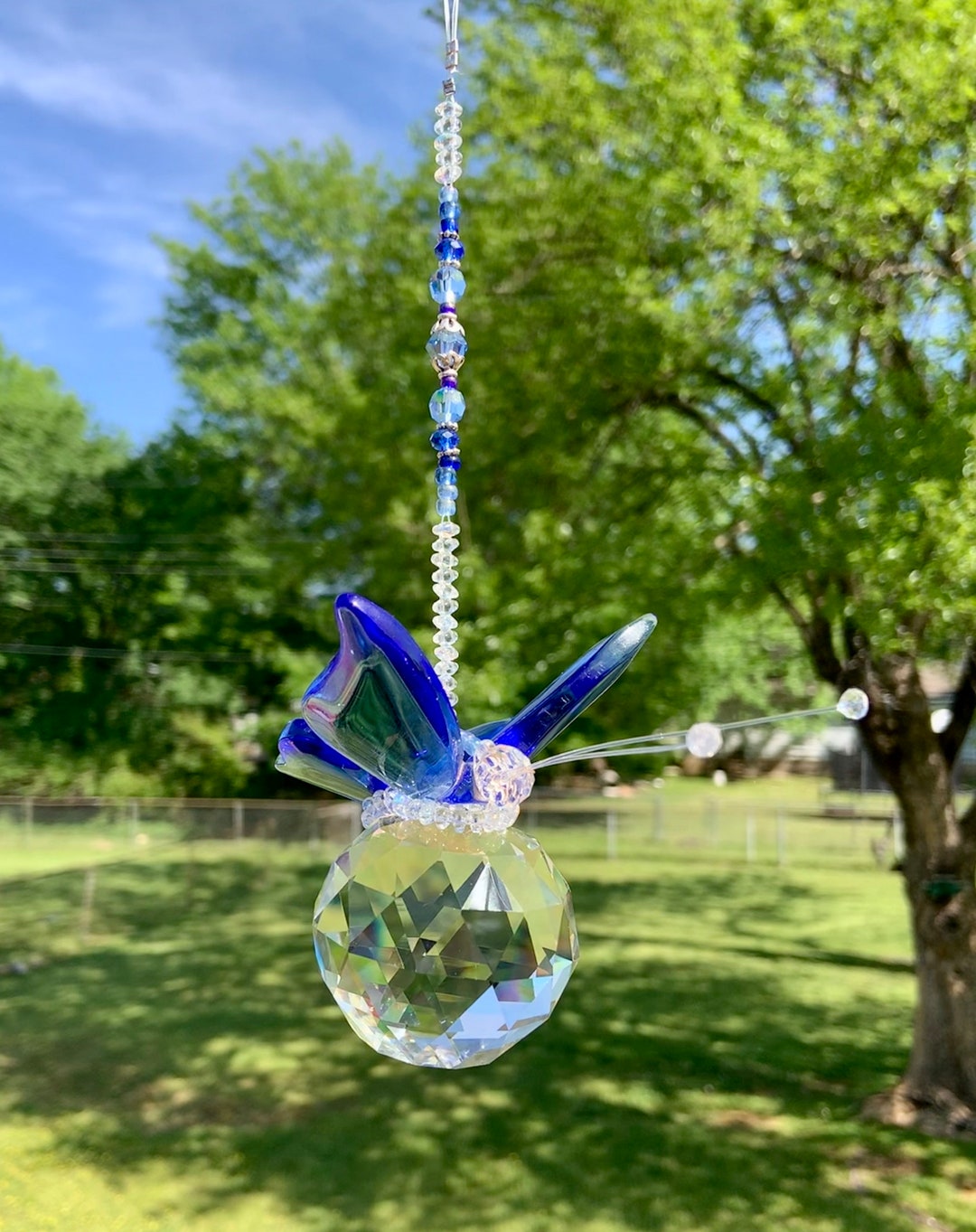 Blue Crystal Butterfly Suncatcher - Etsy