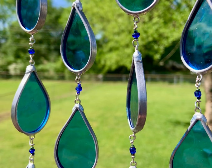 Stained Glass Raindrops Mobile - Etsy