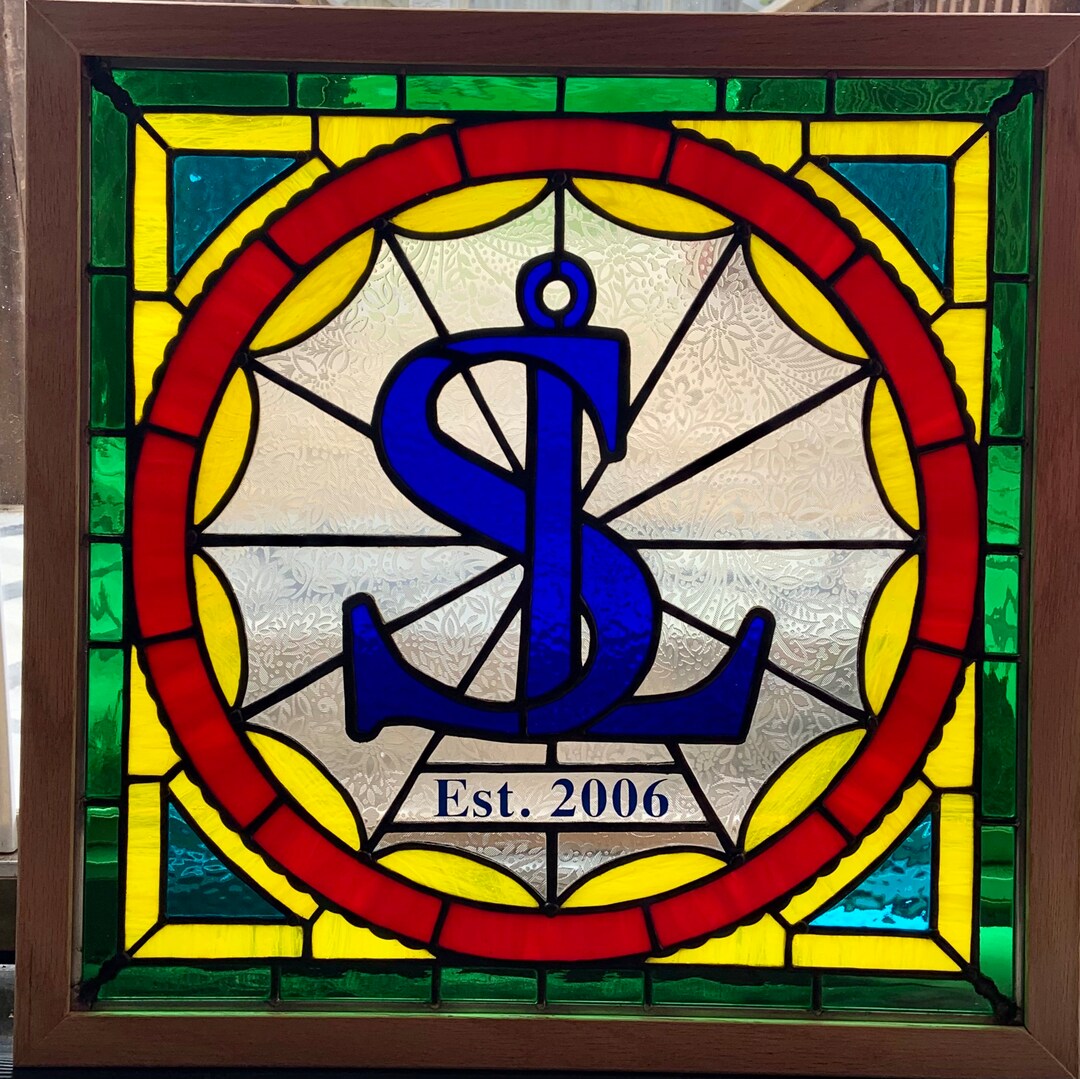 Custom Stained Glass Logo DEPOSIT - Etsy