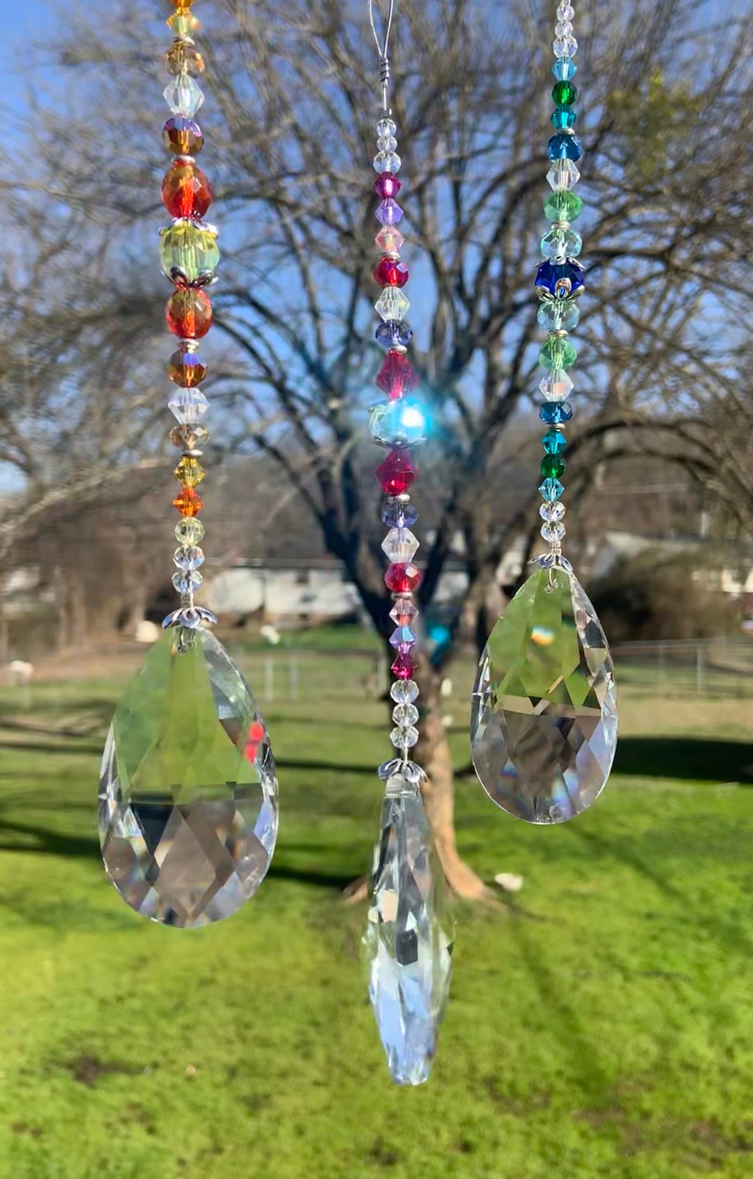 Triple Crystal Sun Catcher - Etsy