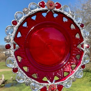 Vintage Red Plate Upcycled - Etsy