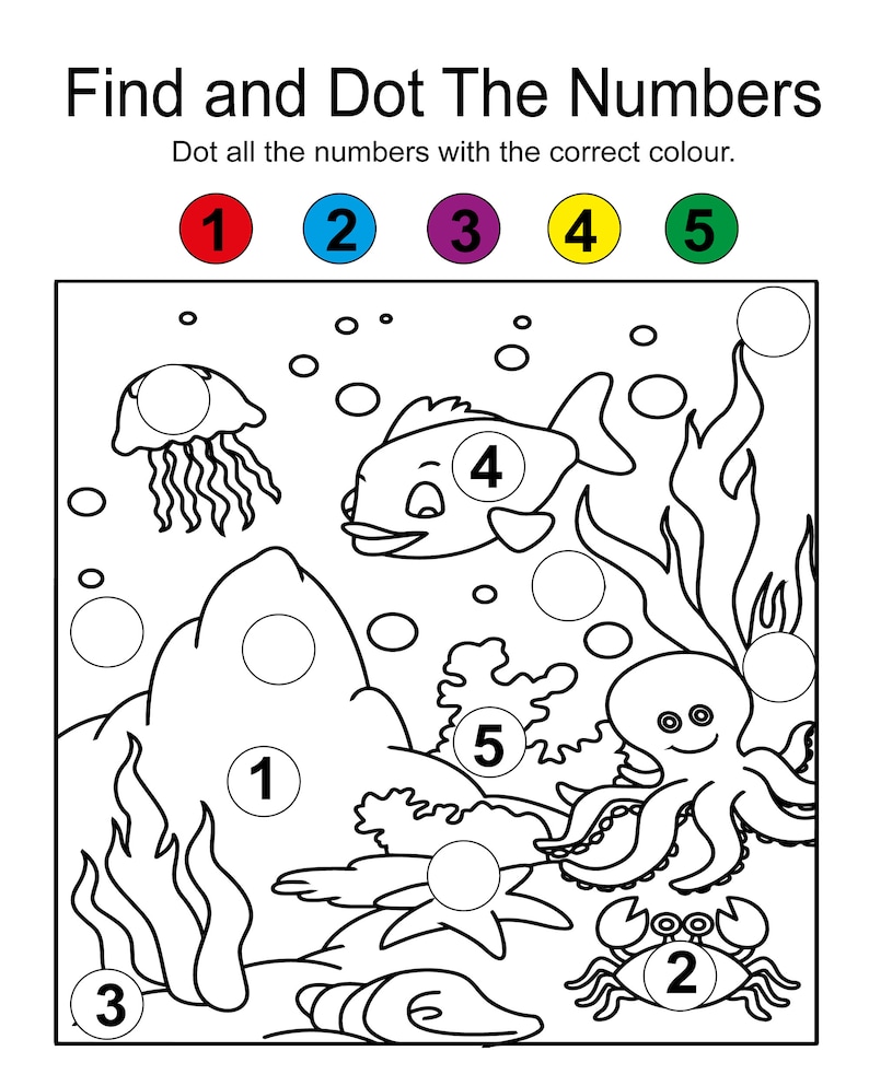 Dot Marker Printable, Dot Numbers, Do a Dot Printable, Dot Worksheet ...