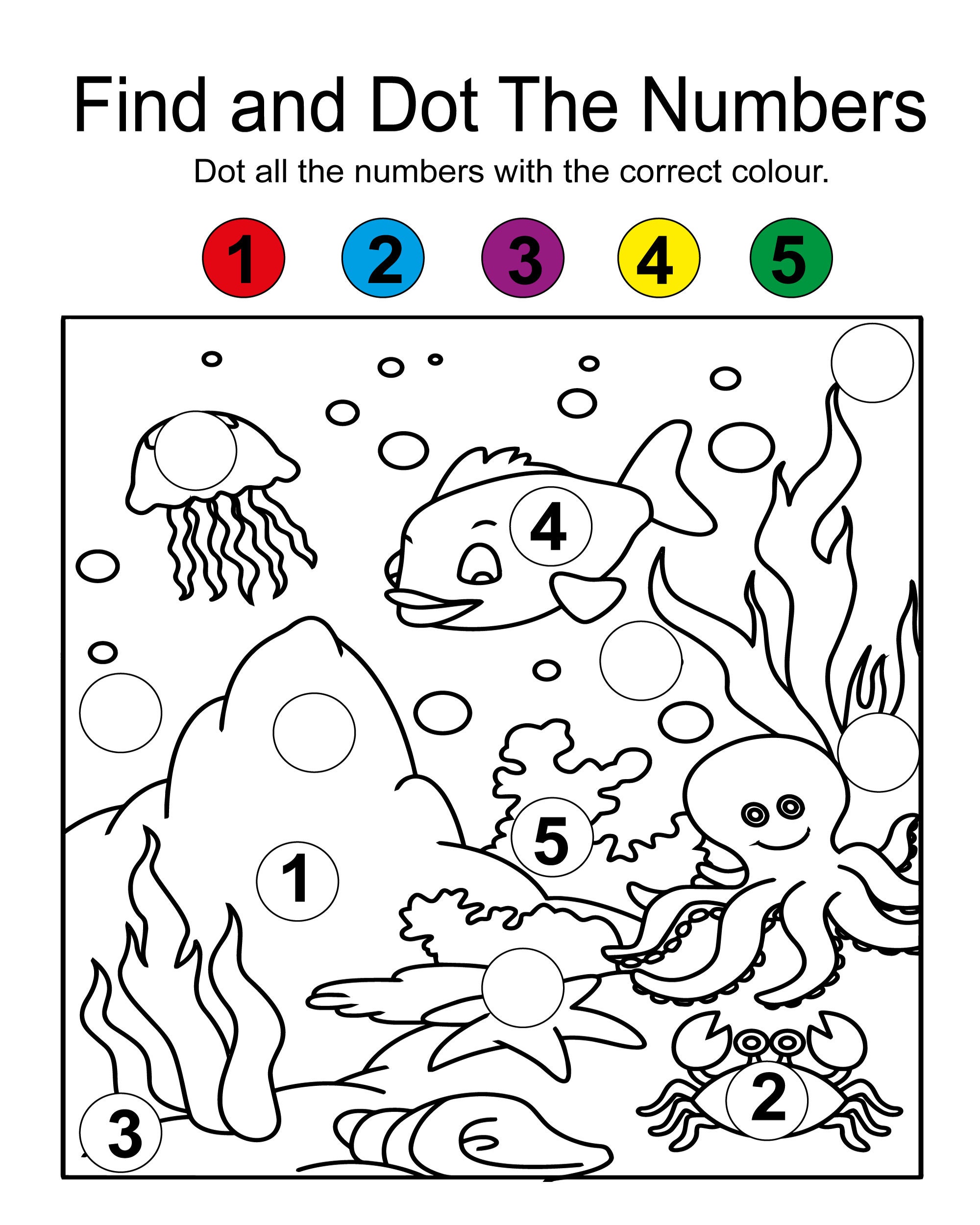 Dot Marker Printable, Dot Numbers, Do a Dot Printable, Dot Worksheet ...