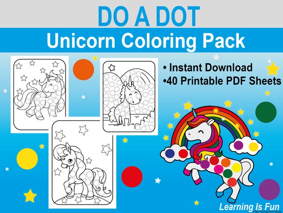 Do a Dot Unicorn Printable for Kids 3-5 - Etsy