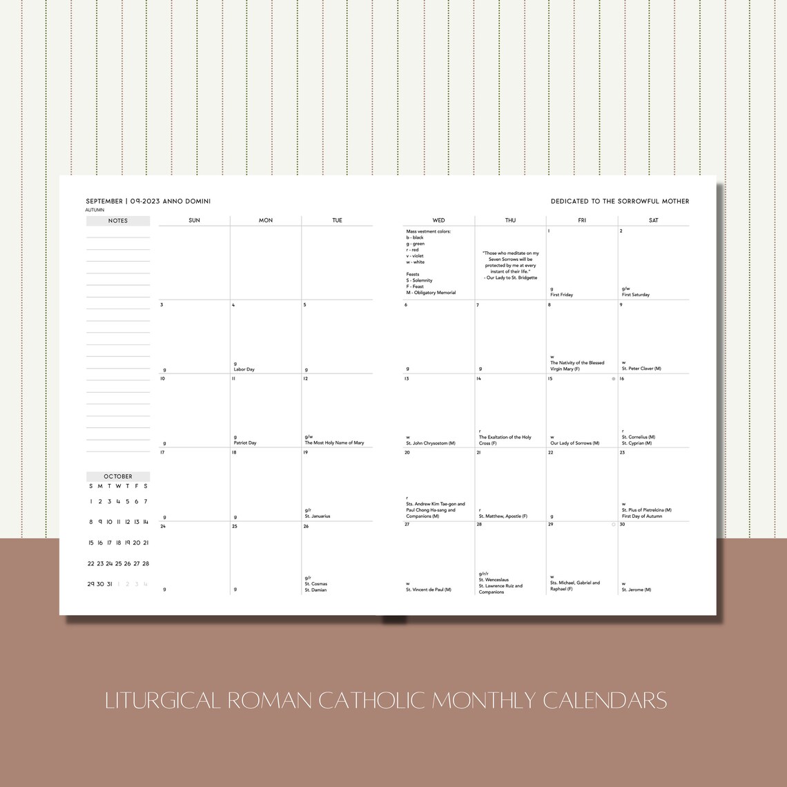 2023 Printable Catholic Planner & Household Management 100 Pages Daily ...