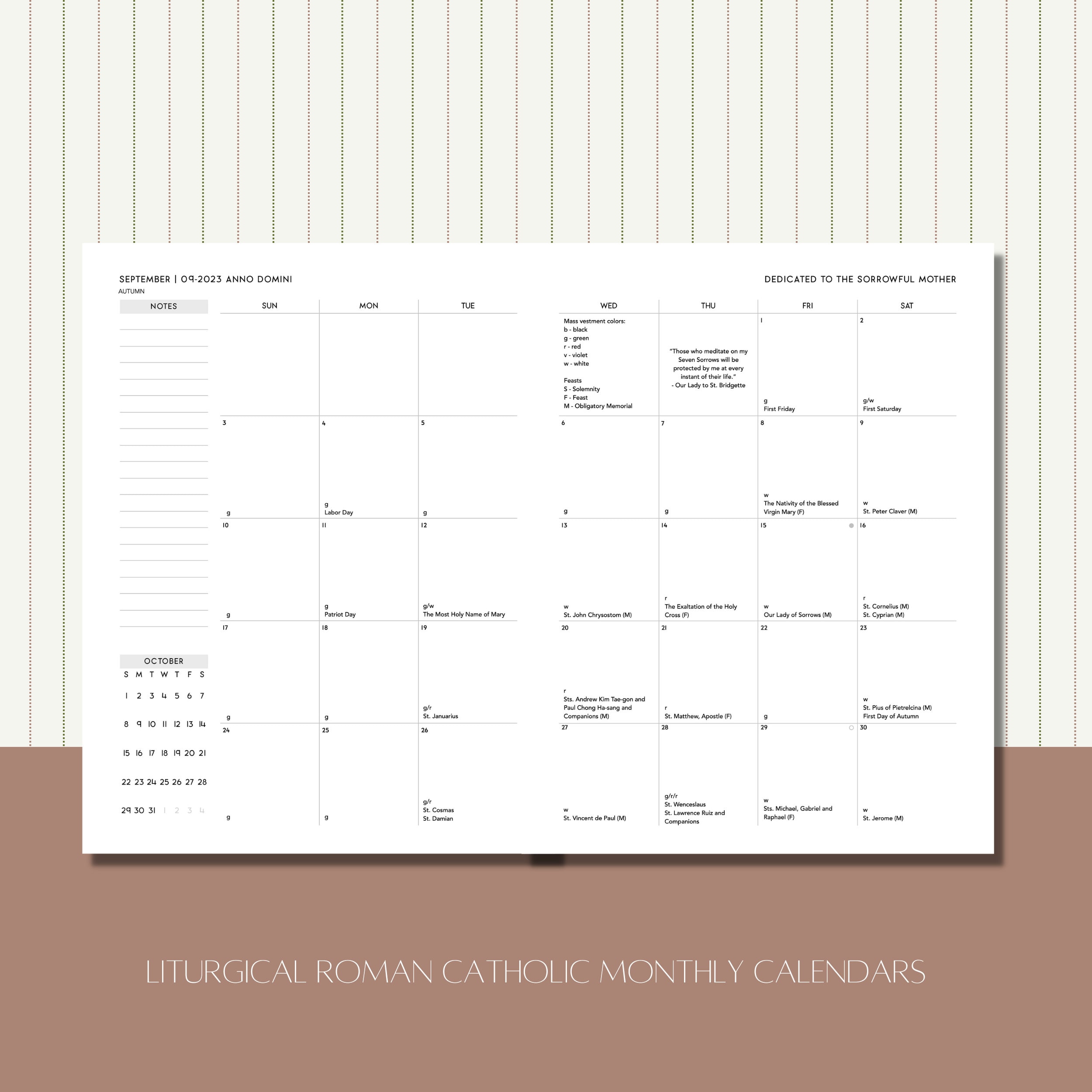 2023 Printable Catholic Planner & Household Management 100 Pages Daily ...