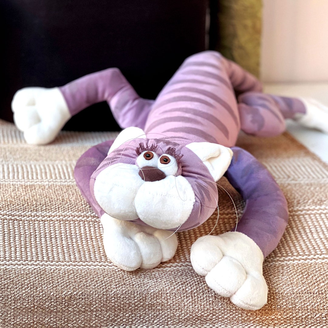 Plush Cat Valerian Stuffed Animal. Custom Pink Cat. Medium Size. Toy ...