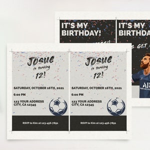 Editable Messi Birthday Invitation, Soccer Invitation, Soccer Party ...