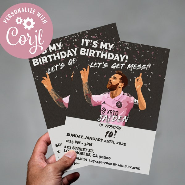 Messi Inter Miami Invitation Party - Etsy
