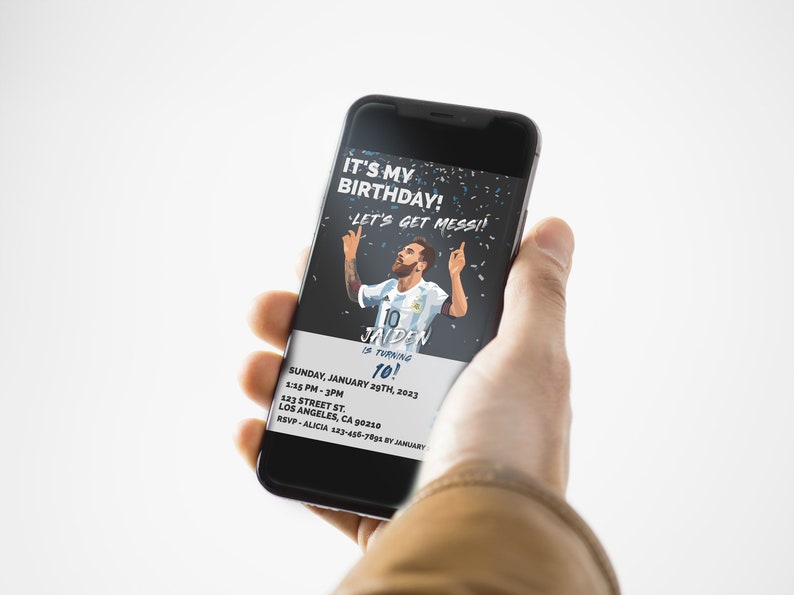Editable Messi Birthday Invitation Soccer Invitation Soccer - Etsy