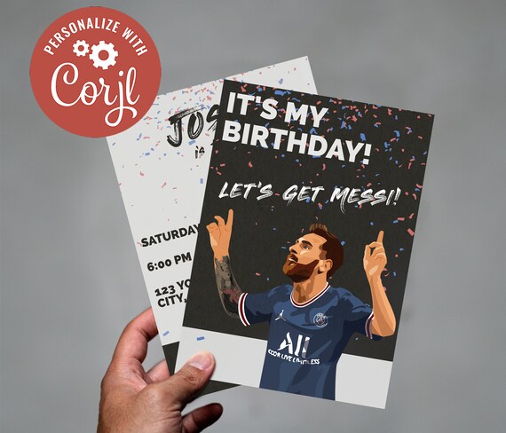 Editable Messi Birthday Invitation Soccer Invitation Soccer | Etsy