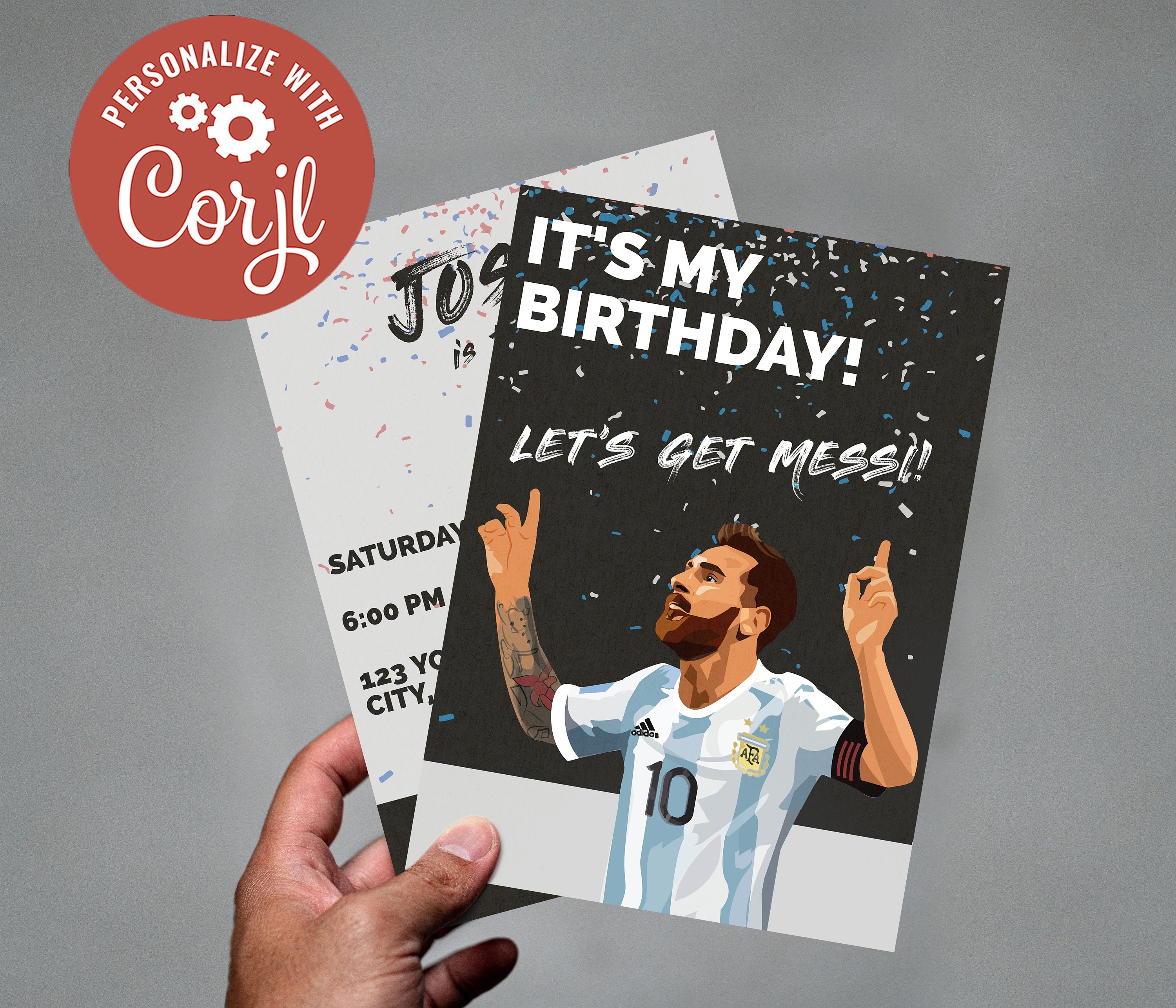 Editable Messi Birthday Invitation Soccer Invitation Soccer - Etsy UK