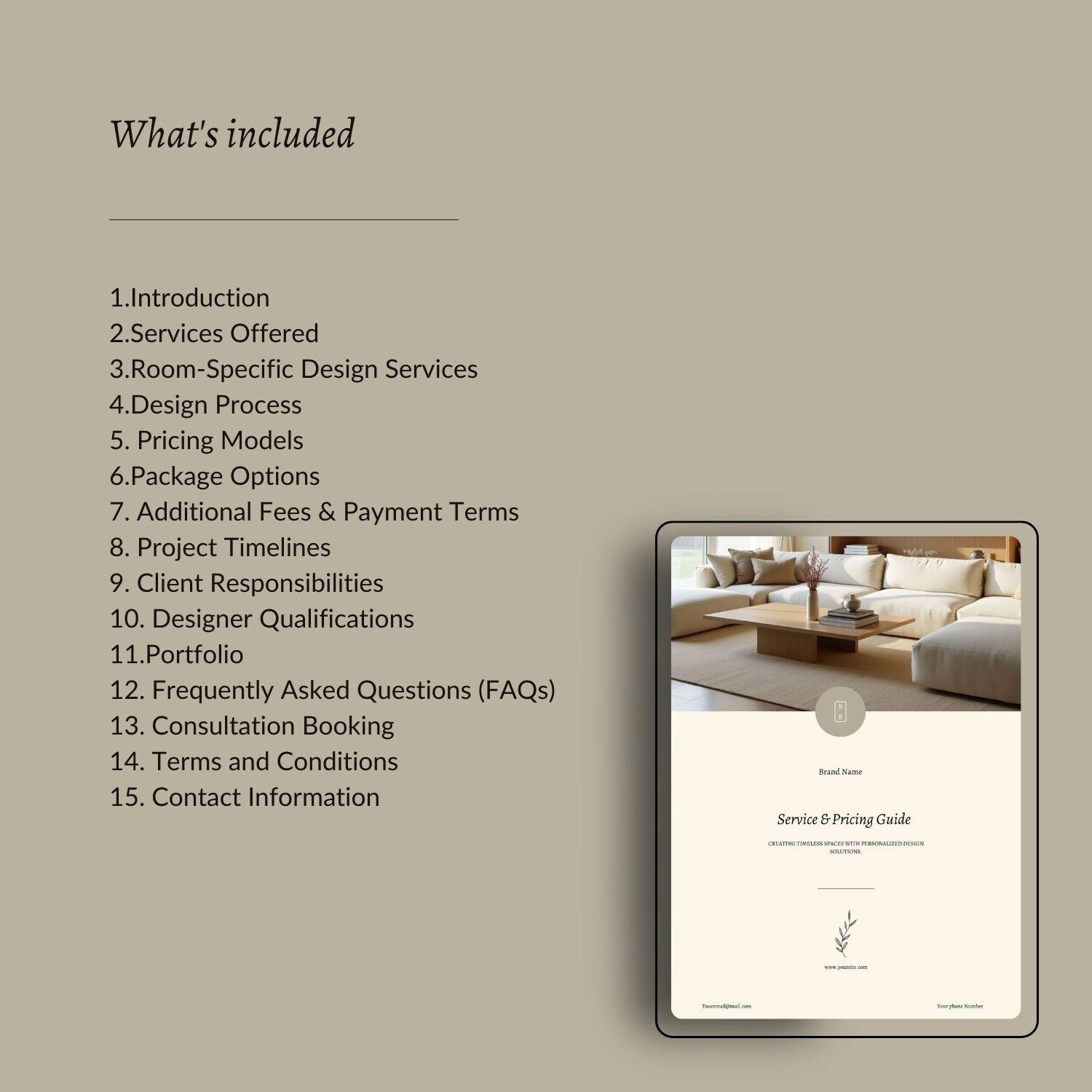 Interior Design Pricing Guide: Service & Fee Structure (canva File) - Etsy