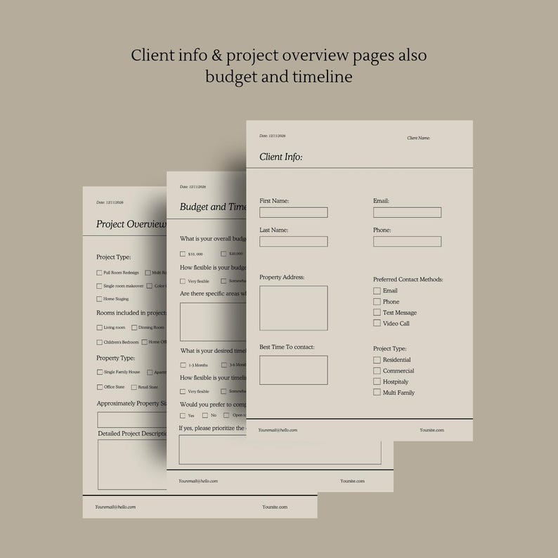 Interior Design Client Questionnaire Interior Design Detailed Clients ...