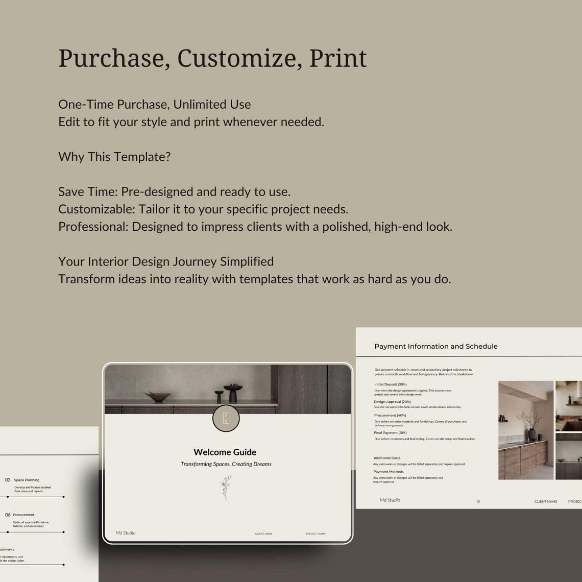 Interior Designer Welcome Guide Welcome Packet Client Onboarding Kit ...