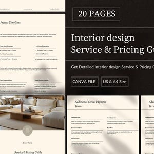 Interior Design Pricing Guide: Service & Fee Structure (canva File) - Etsy