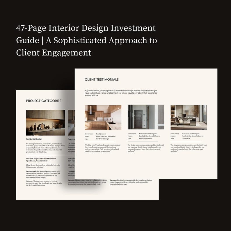 Interior Design Investment Guide Template Services and Portfolio Guide ...