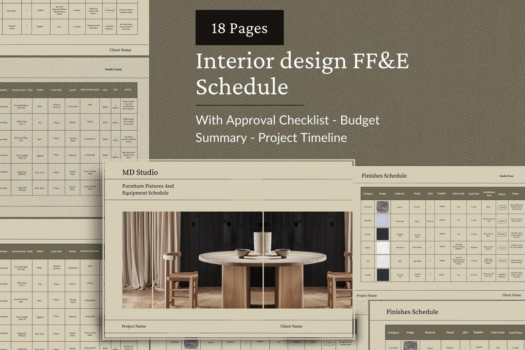 Interior Design FFE Template Finishes Furniture Hardware & Fixtures ...