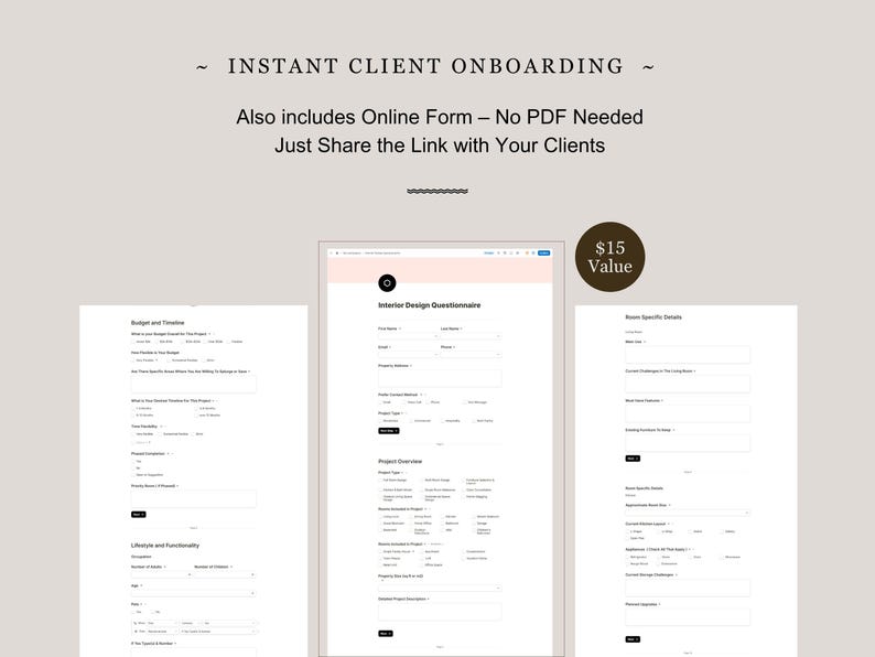 Interior Design Client Questionnaire | Interior Design Detailed Client ...