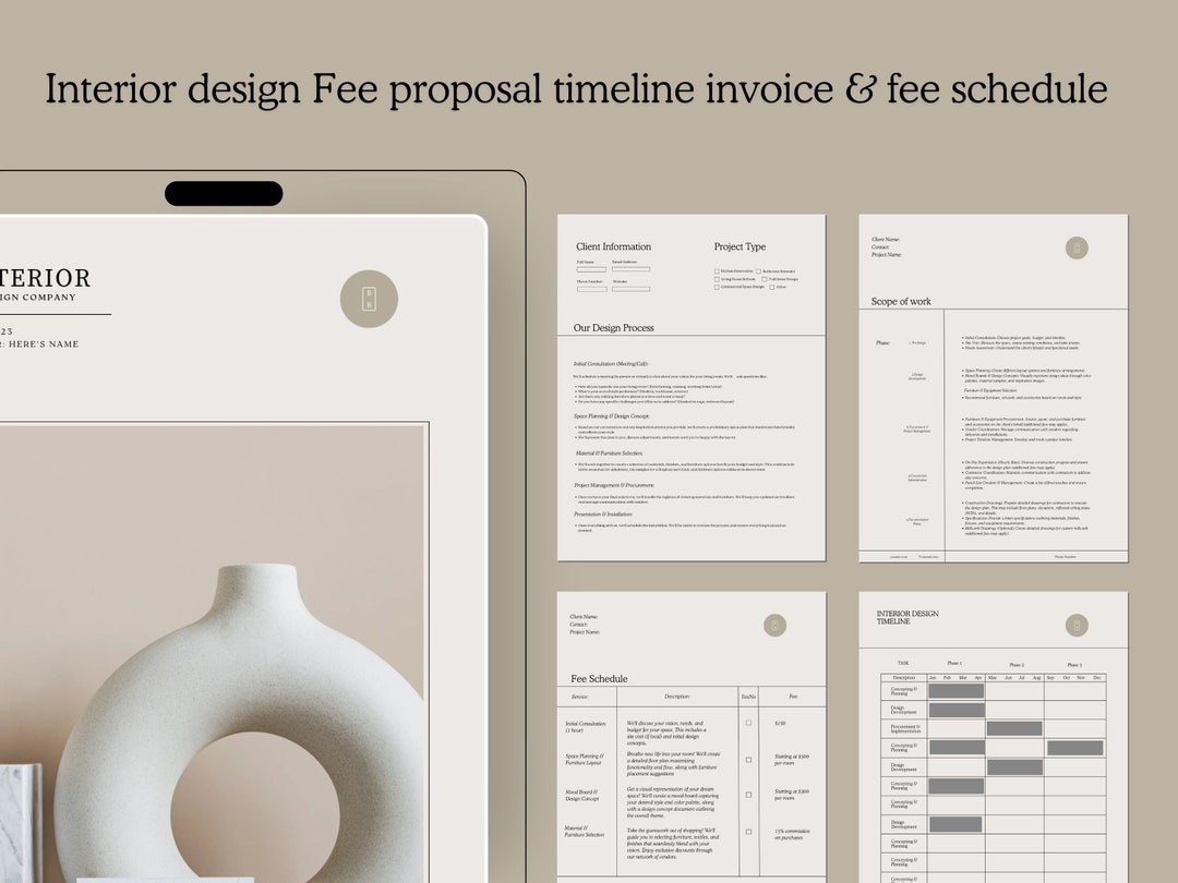 Interior Design Fee Proposal Template New Client Fee Proposal Invoice ...
