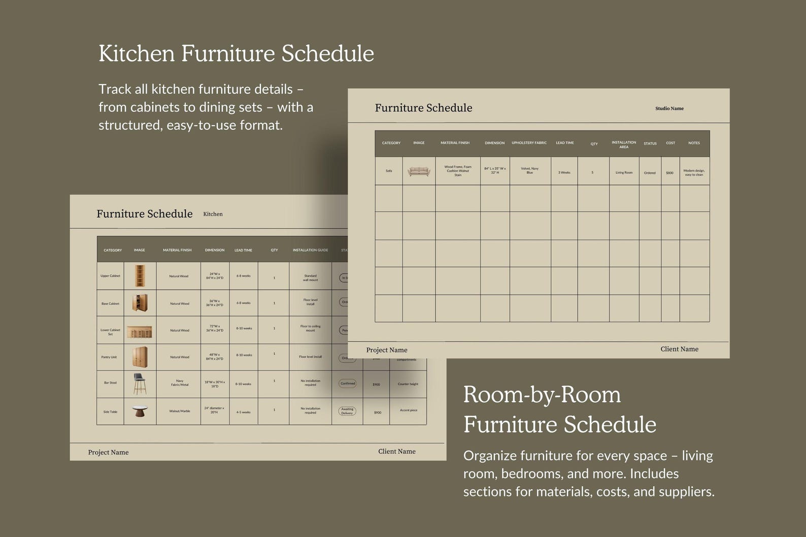 Interior Design FFE Template Finishes Furniture Hardware & Fixtures ...