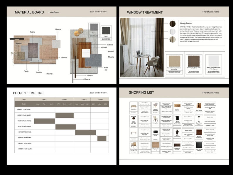 Interior Design Project Presentation: Client Proposal Template (canva ...