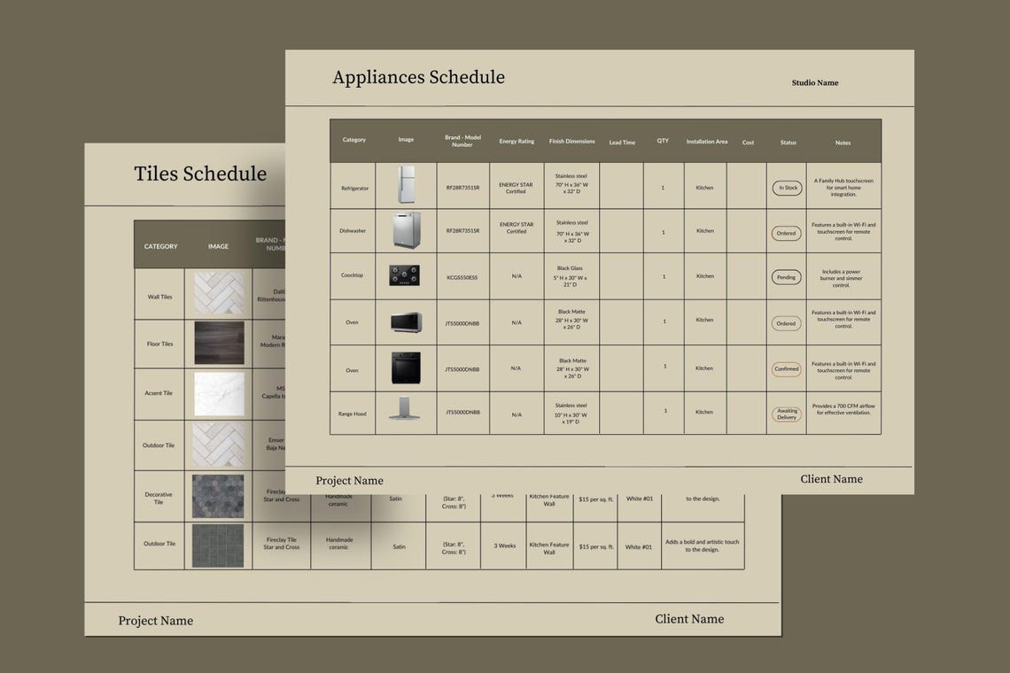 Interior Design FFE Template Finishes Furniture Hardware & Fixtures ...