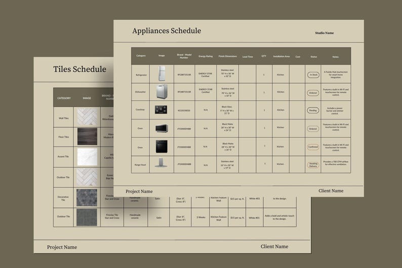 Interior Design FFE Template Finishes Furniture Hardware & Fixtures ...