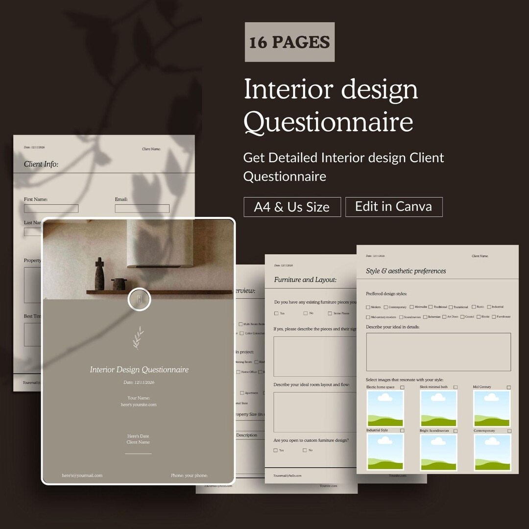 Interior Design Client Questionnaire Interior Design Detailed Clients ...