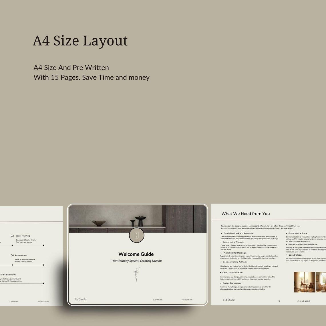 Interior Designer Welcome Guide Welcome Packet Client Onboarding Kit ...