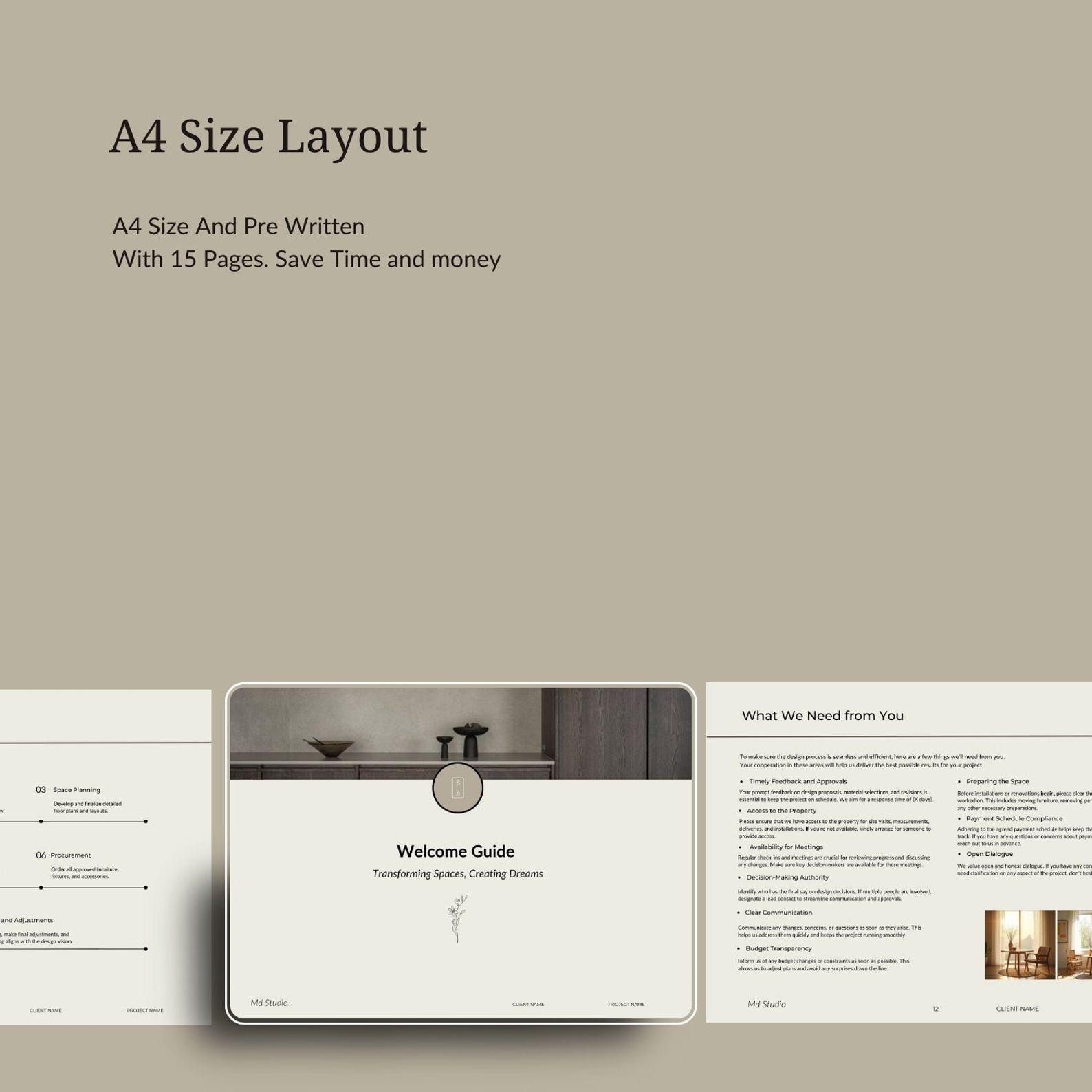 Interior Designer Welcome Guide Welcome Packet Client Onboarding Kit ...