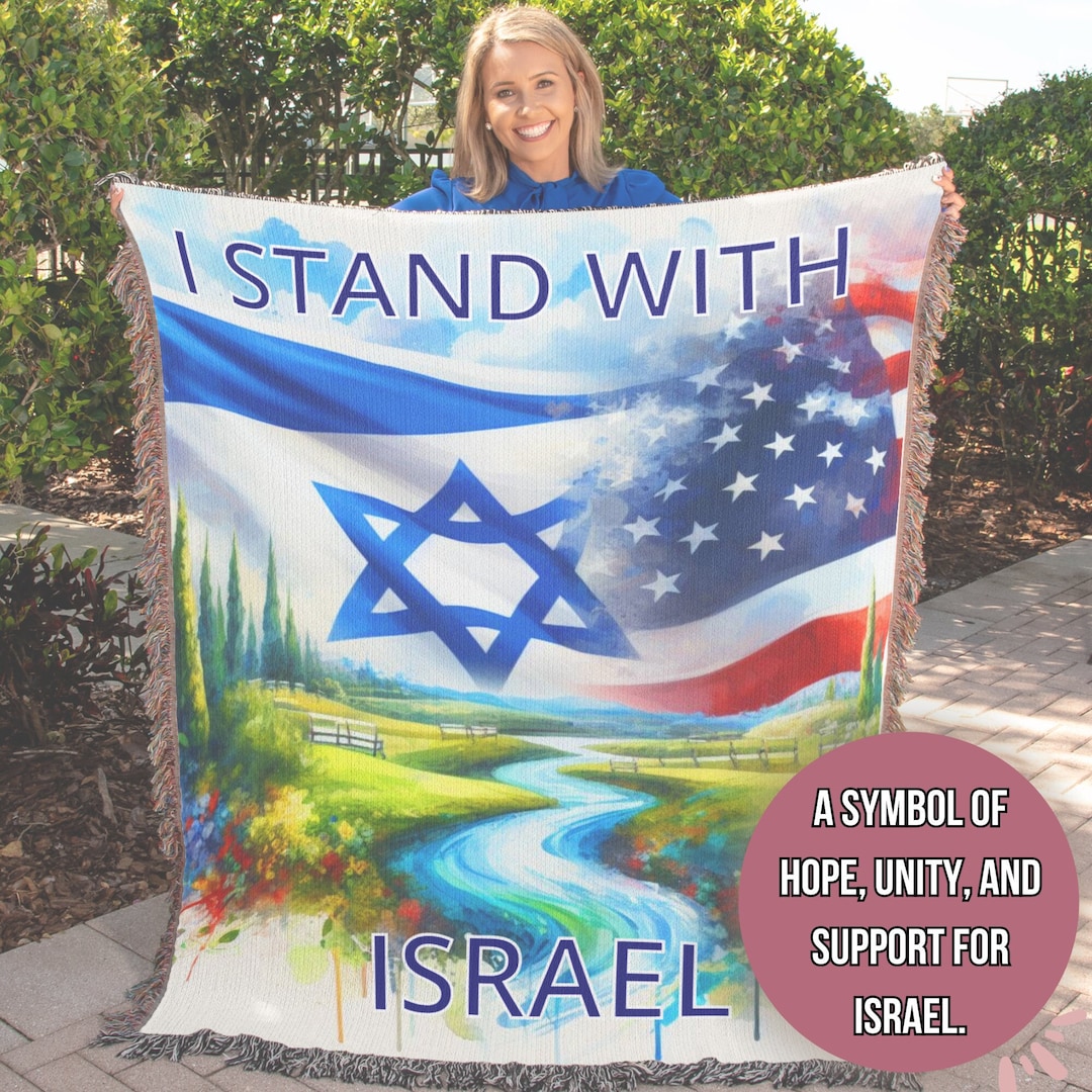 Personalized Israel Woven Blanket, I Stand With Israel Woven Blanket ...