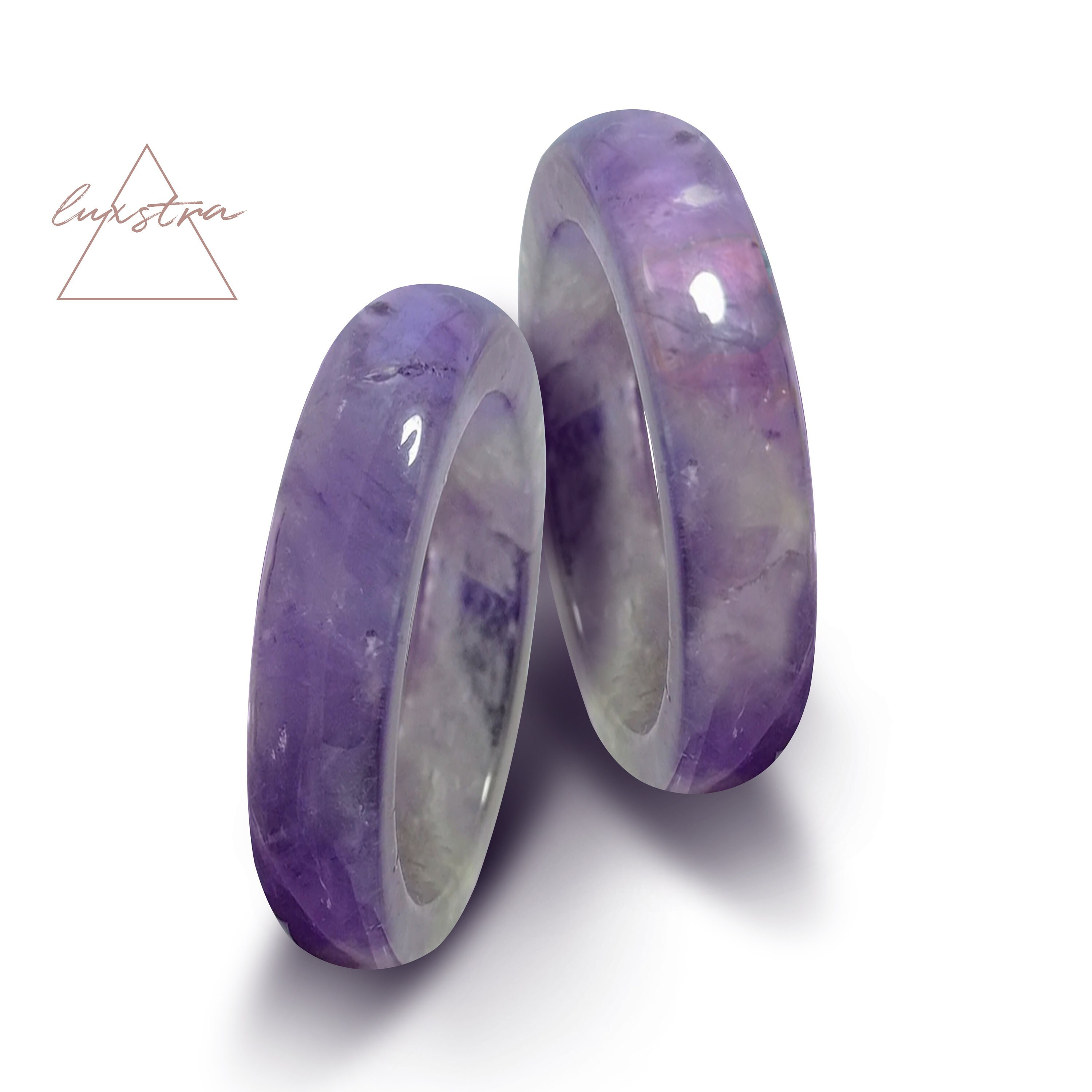 Amethyst Band Ring Solid Amethyst Crystal Ring Raw Amethyst - Etsy