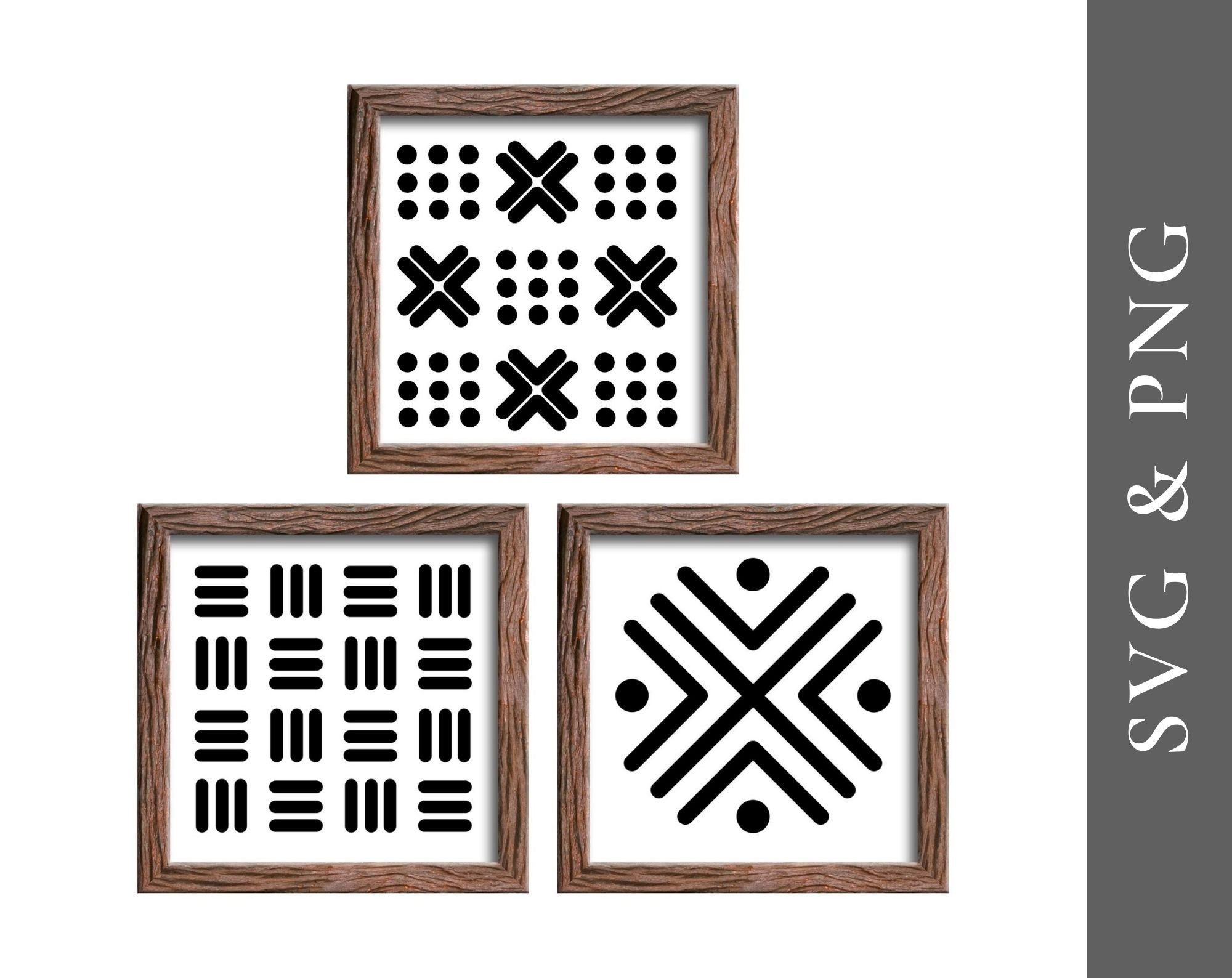 Mudcloth Pattern SVG and PNG, Mudcloth Trio, Vector File, Cut File ...