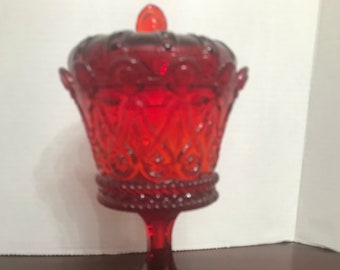Ruby Red Candy Dish - Etsy