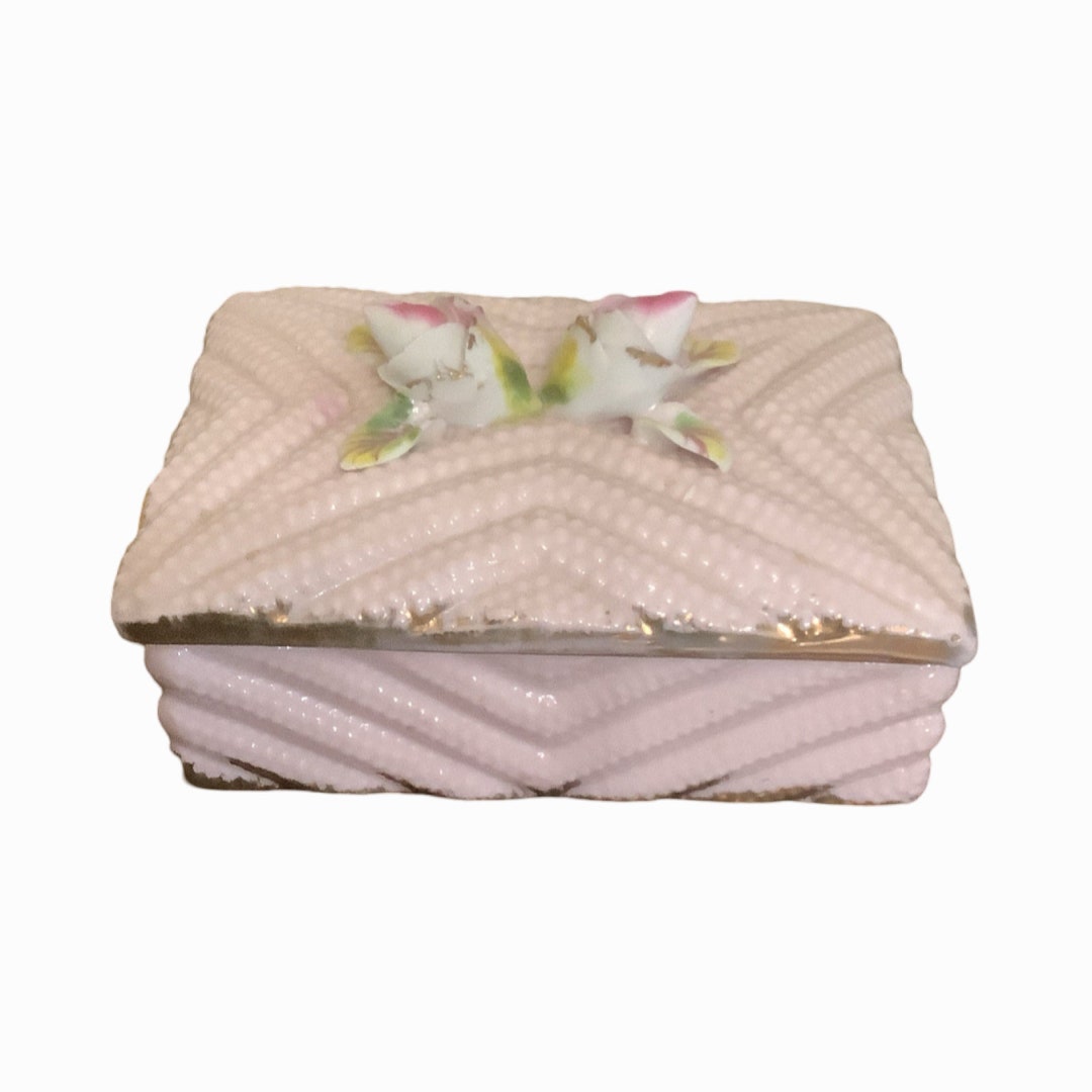Ucagco Pink Floral Trinket Box - Etsy