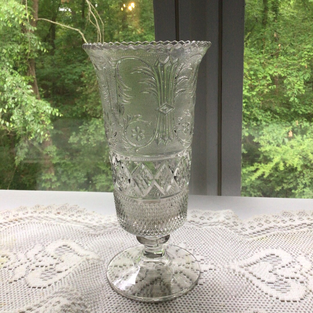 Duncan Miller Sandwich Glass 10 Vase Vintage - Etsy