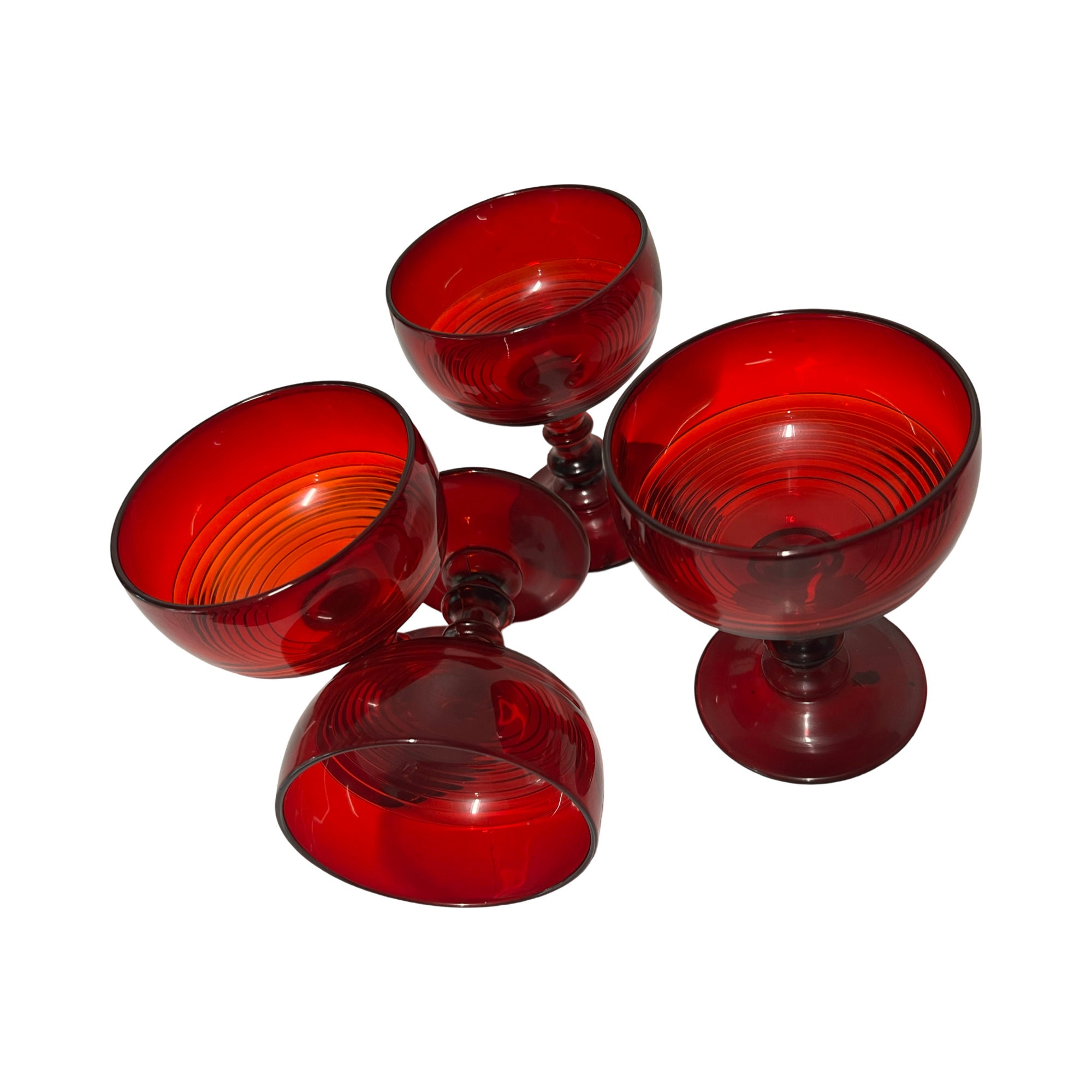 Tally Ho Ruby (stem 1402) by Cambridge, Ruby Red Champagne/tall Sherbet ...