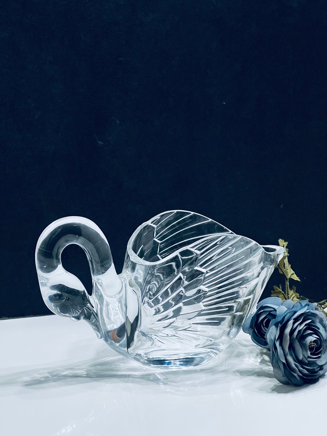 Crystal D’ Arques-durand Animal Figurine, Swan Gravy Boat, Made in ...