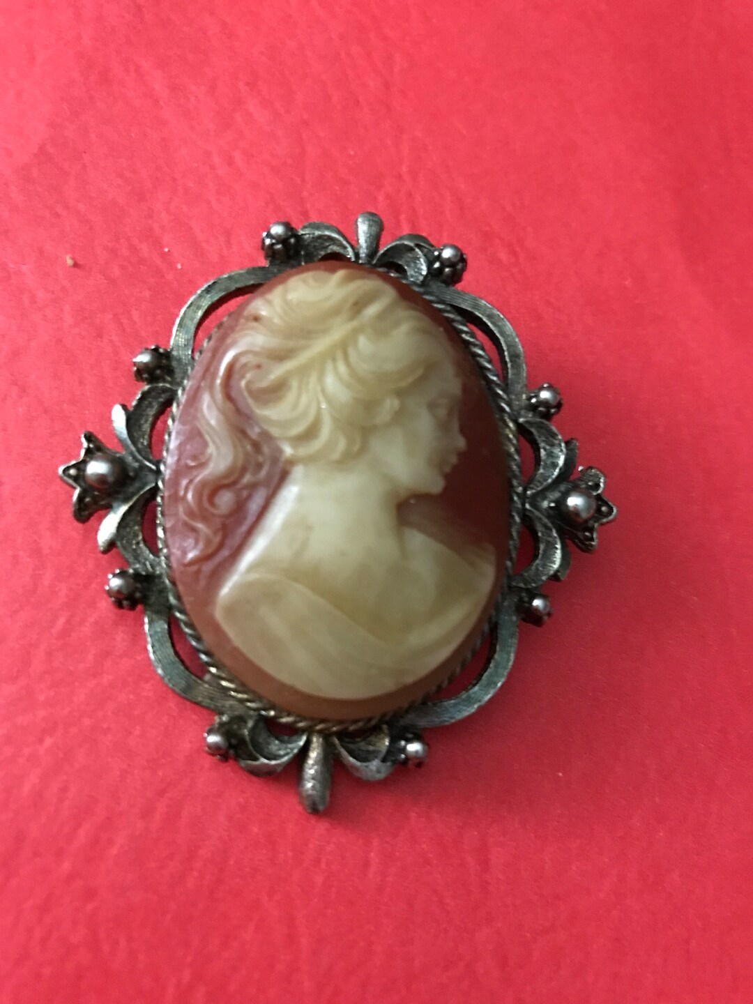 Vintage Bakelite Carved Celluloid Cameo Brooch/ Pendant/ Gift - Etsy