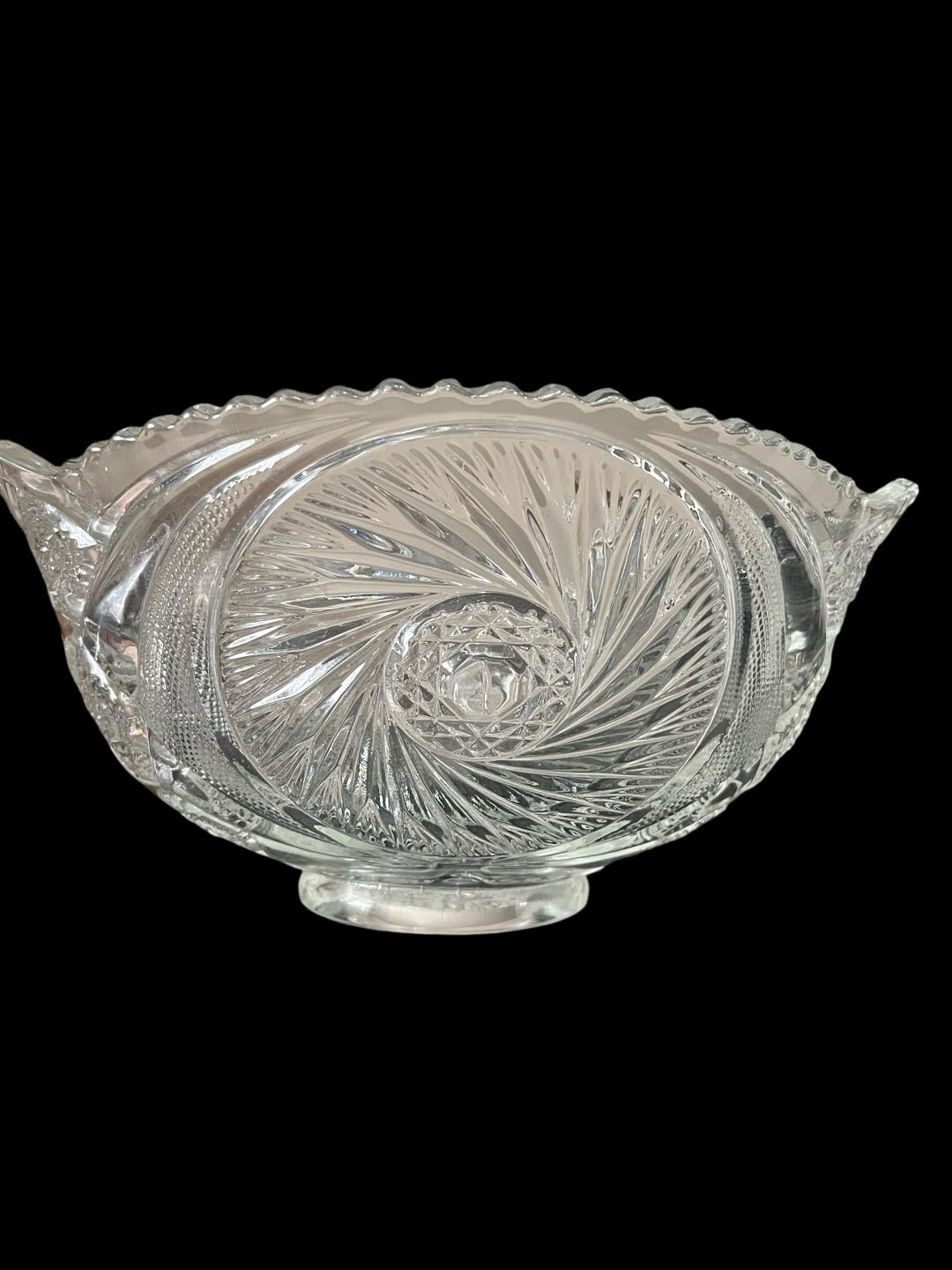LE Smith Aztec Punch Bowl, Large Pinwheel Design Punch Bowl, Fifteen ...
