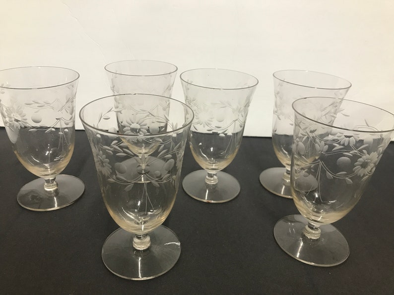 Seneca Water/ Juice Glasses Cut 250 - Etsy