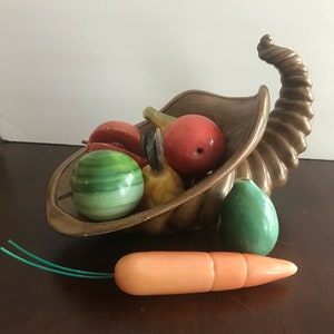Vintage Cornucopia 1983/ Horn of Plenty/ Thanksgiving Decor/ Fall ...