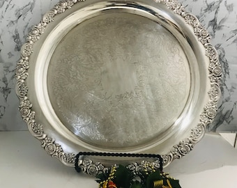 Vintage Oneida Silver Tray - Etsy