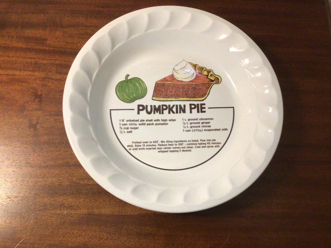 Pumpkin Pie Plate With Recipe| Plate With Recipe - Etsy