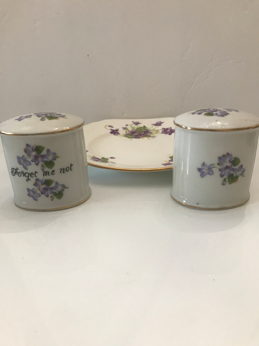 Vintage Royal Crown Trentham Plate With Forget Me Not Shakers - Etsy