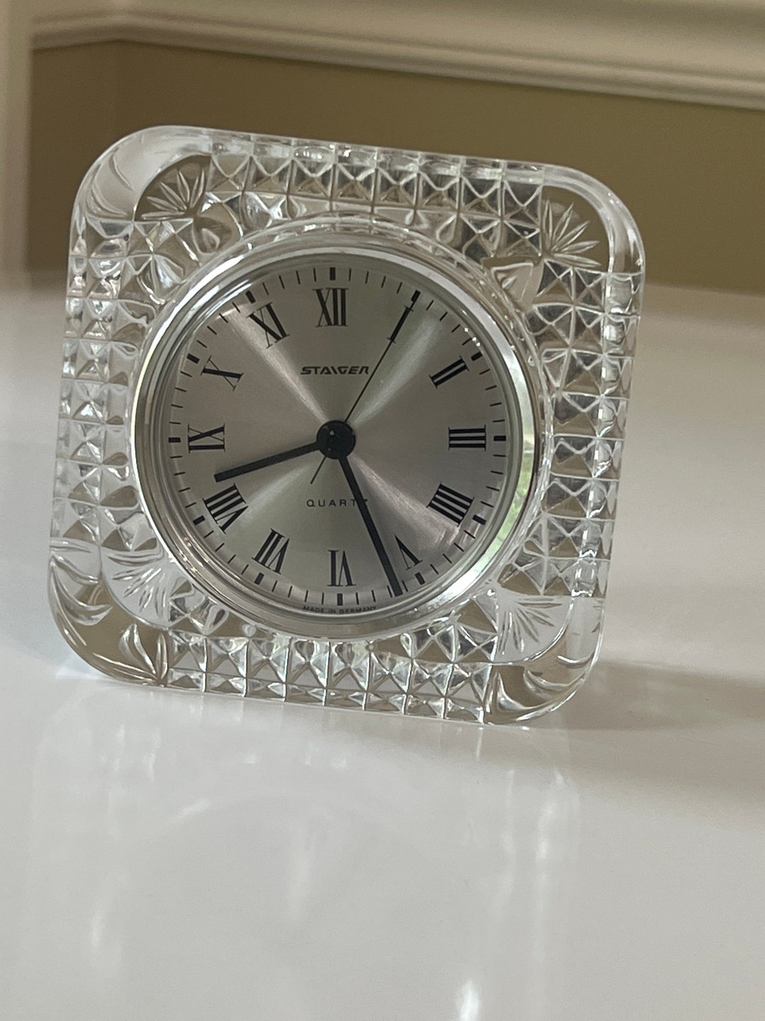 Vintage Staiger Quartz Clock, West Germany Movement, Crystal Clock Made ...