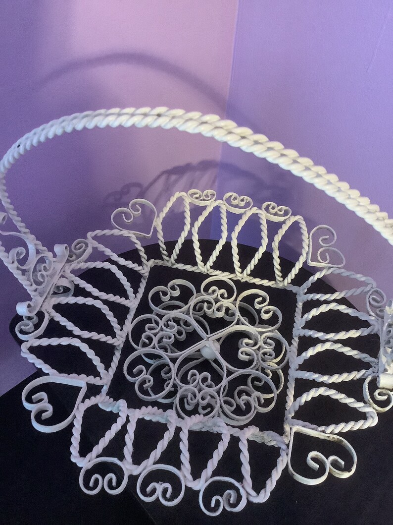 Wrought Iron Outdoor Twisted Metal Filigree Centerpiece Fruit Basket - Etsy